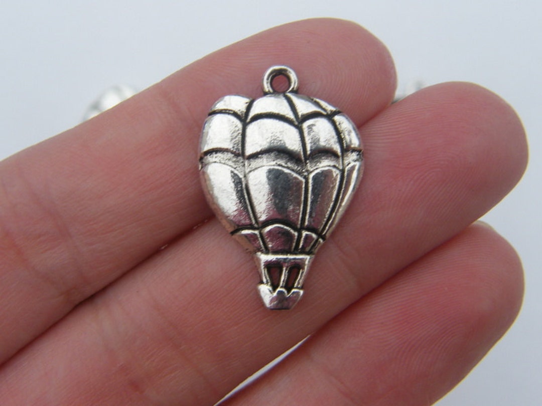 12 Hot Air Balloon Pendants Antique Silver Tone TT35 - Etsy