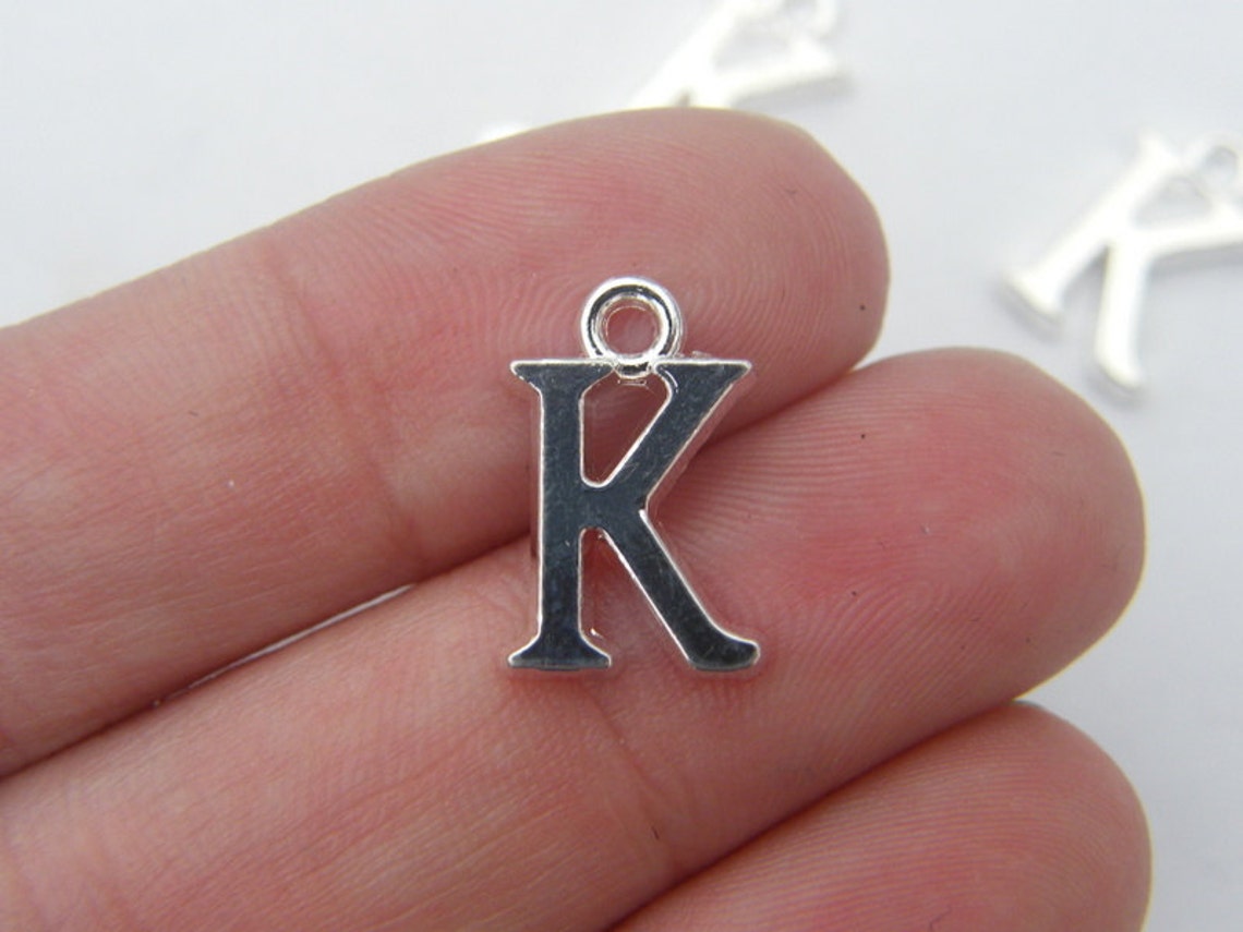 8 Letter K Alphabet Charms Silver Plated - Etsy
