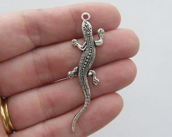20pcs Gecko Charms Desert Charms Antique Silver Tone 11x27mm Cf3616 - Etsy