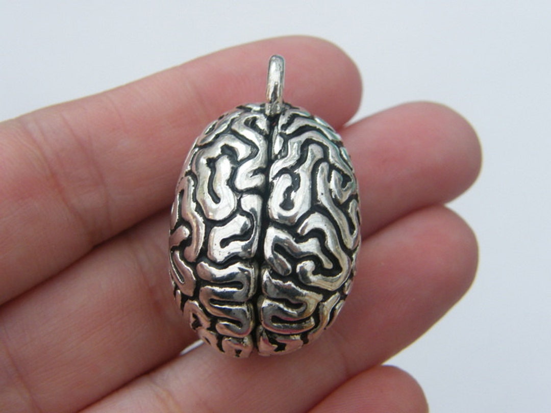 BULK 3 Brain Pendants Antique Silver Tone MD52 - Etsy