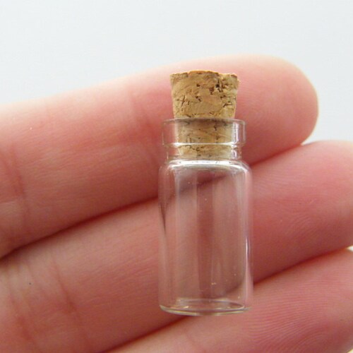 20 Mini Glass Bottles With Corks 15x44mm - Etsy