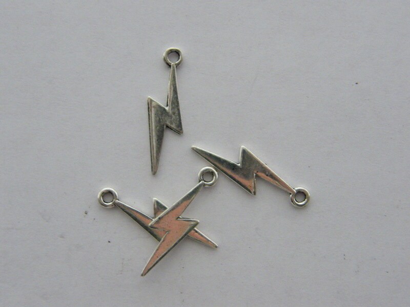 BULK 50 Lightning Bolt Charms Antique Silver Tone S85 - Etsy