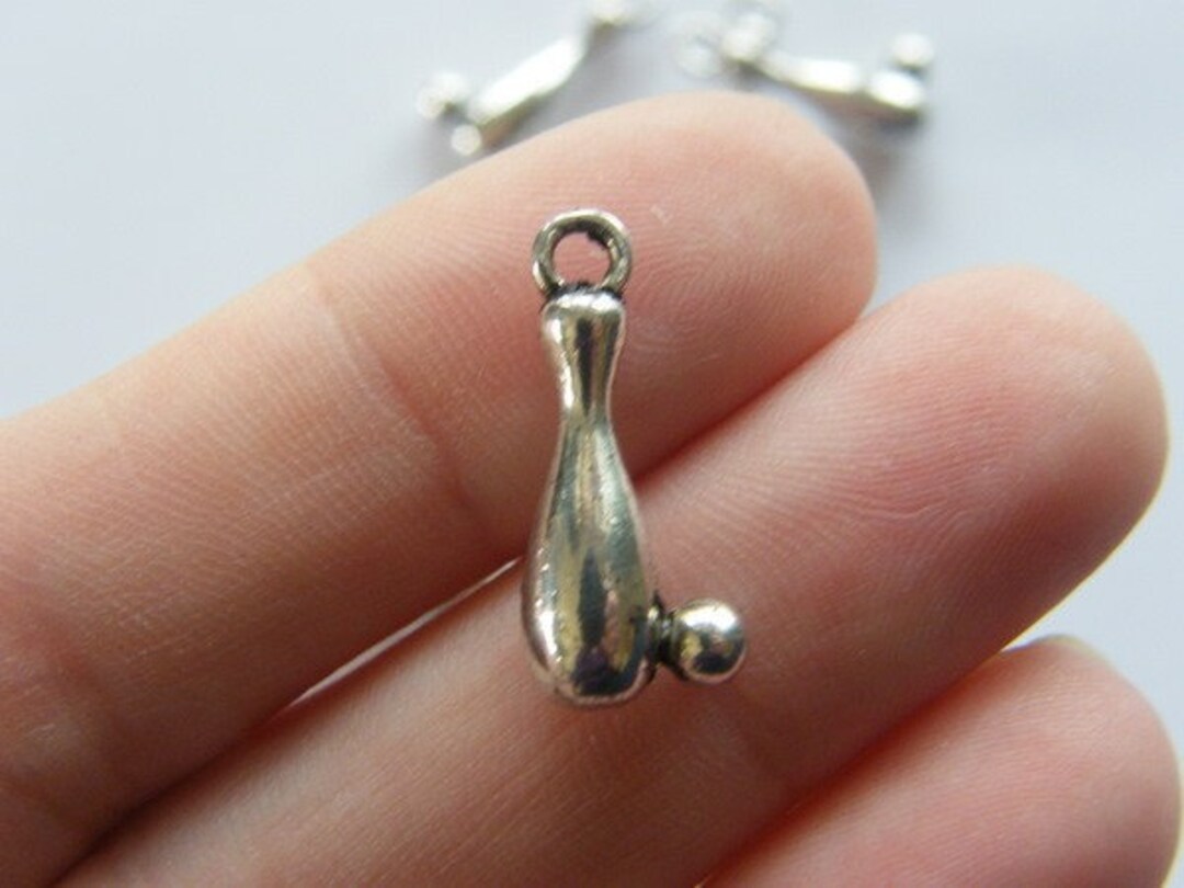 10 Ten Pin Bowling Charms Antique Silver Tone SP118 - Etsy