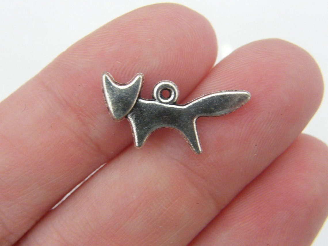 14 Fox Charms Antique Silver Tone A276 - Etsy