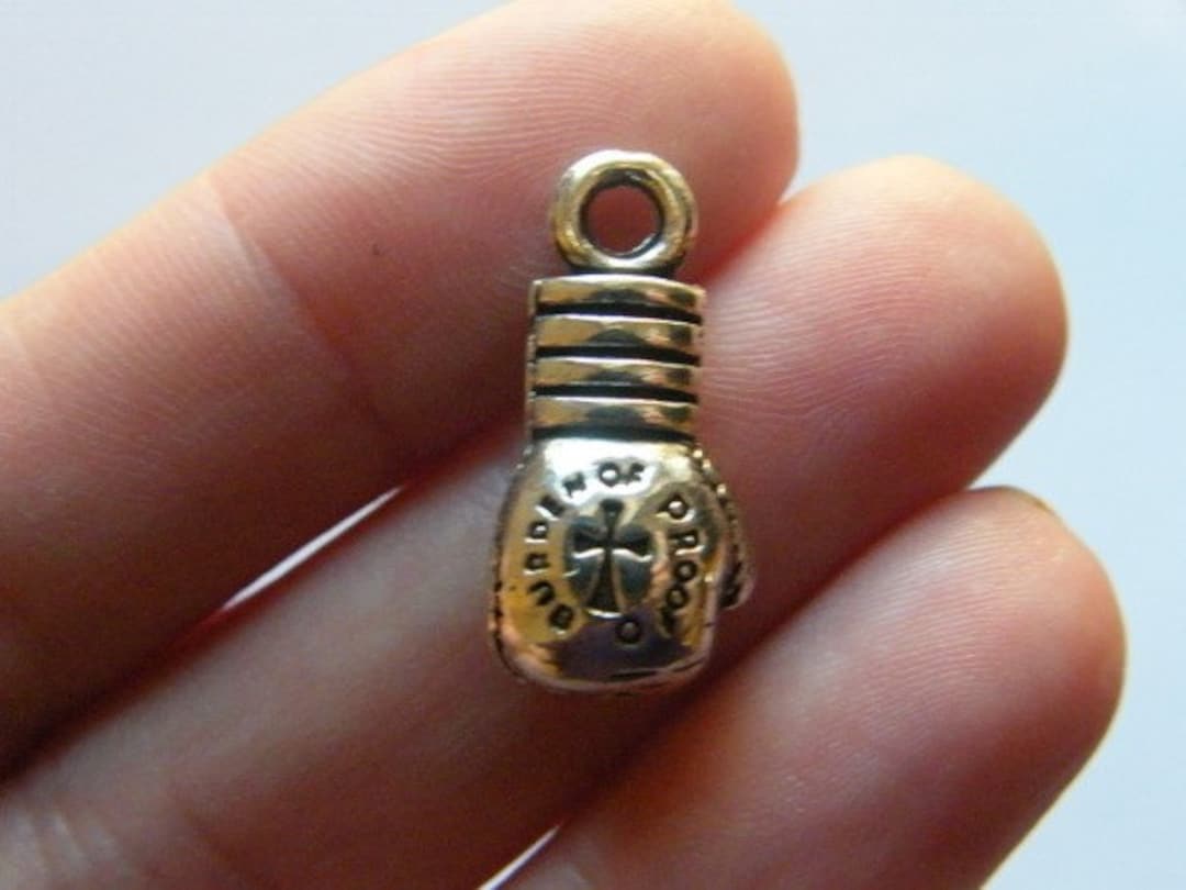 8 Boxing Glove Charms Antique Silver Tone SP107 - Etsy