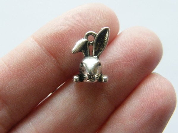 BULK 50 Rabbit charms tibetan silver A243 | Etsy