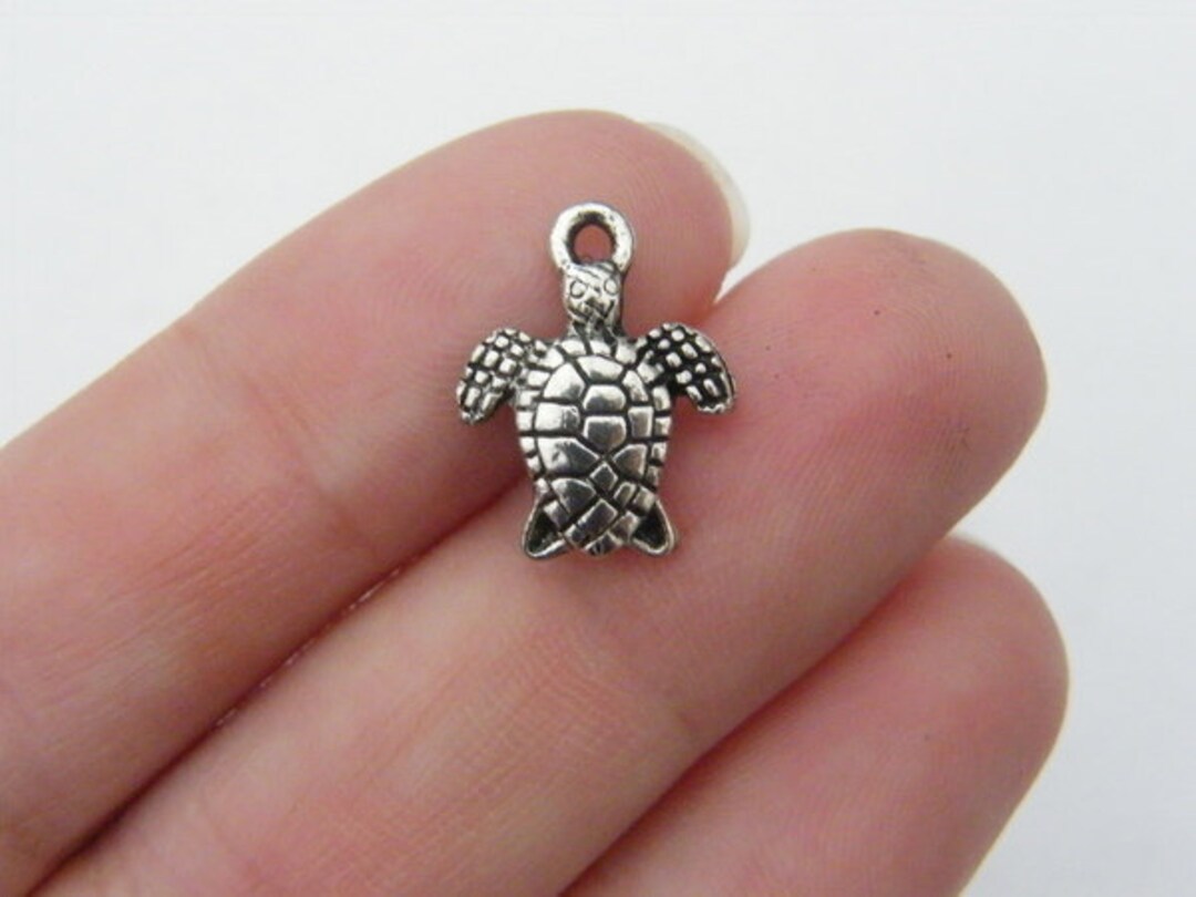 8 Turtle Charms Tibetan Silver FF132 - Etsy