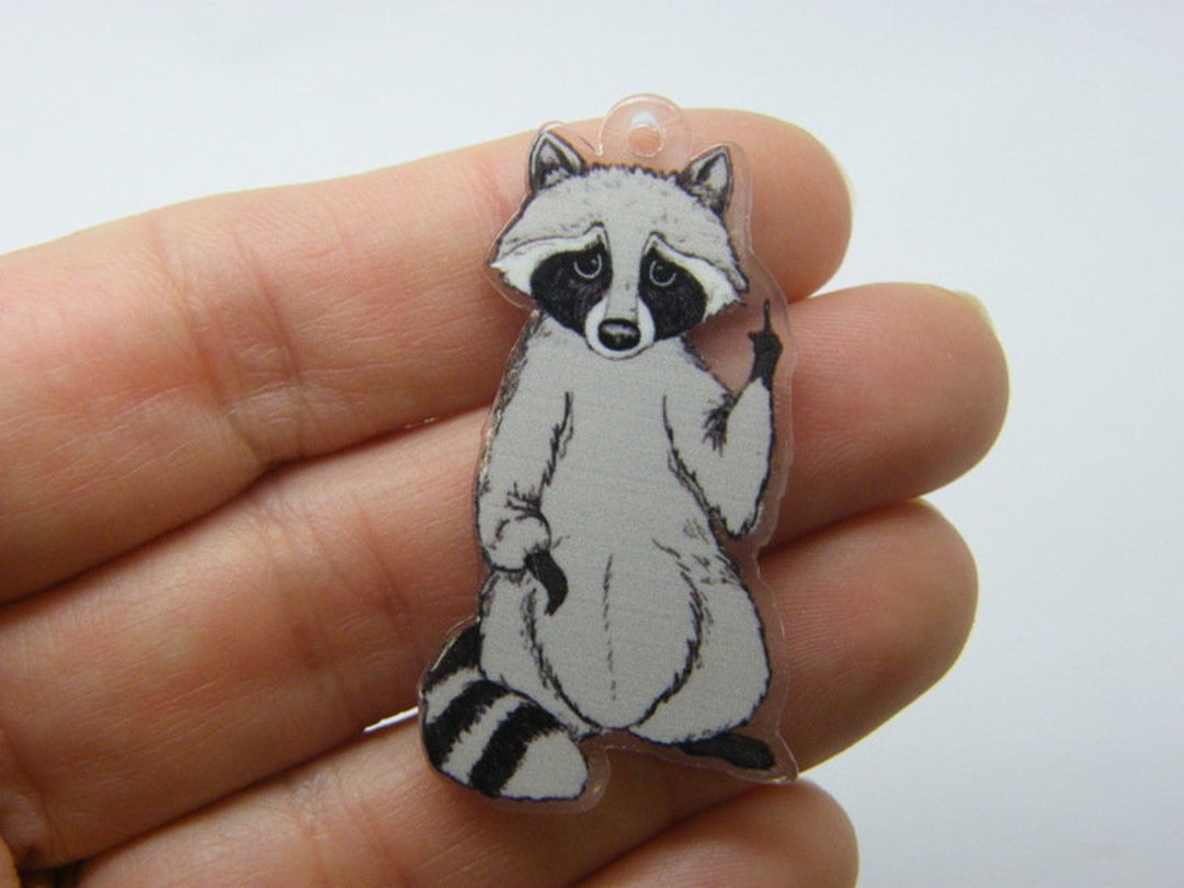 2 Badger Middle Finger Pendants Acrylic M346 - Etsy