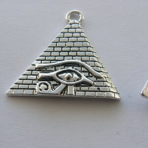 6 Pyramid Charms Antique Silver Tone WT68 - Etsy