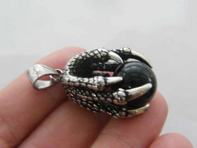 1 Dragon Claw Pendant Antique Silver Tone Stainless Steel A737 - Etsy