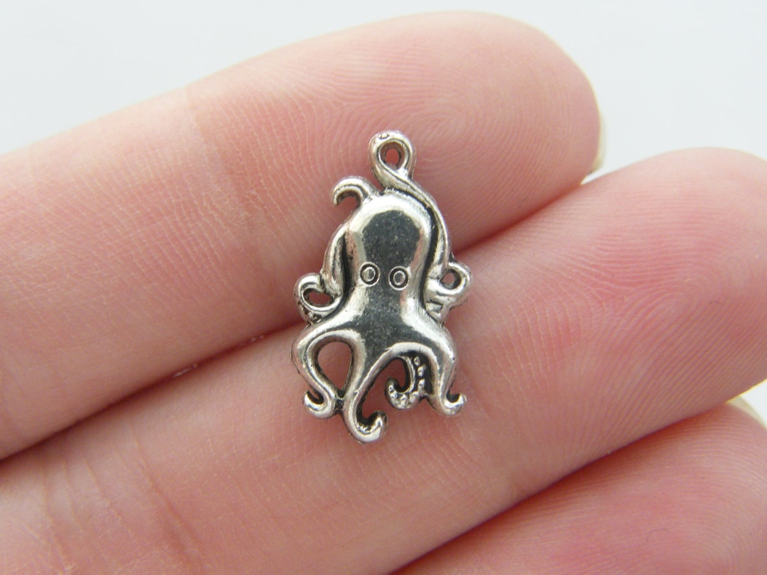 14 Octopus Charms Antique Silver Tone FF110 - Etsy