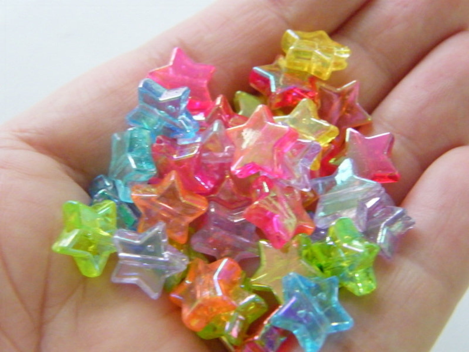 100 Star beads random mixed transparent acrylic S140 | Etsy