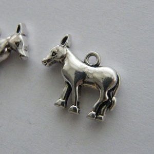 4 Donkey Charms Antique Silver Tone A606 - Etsy