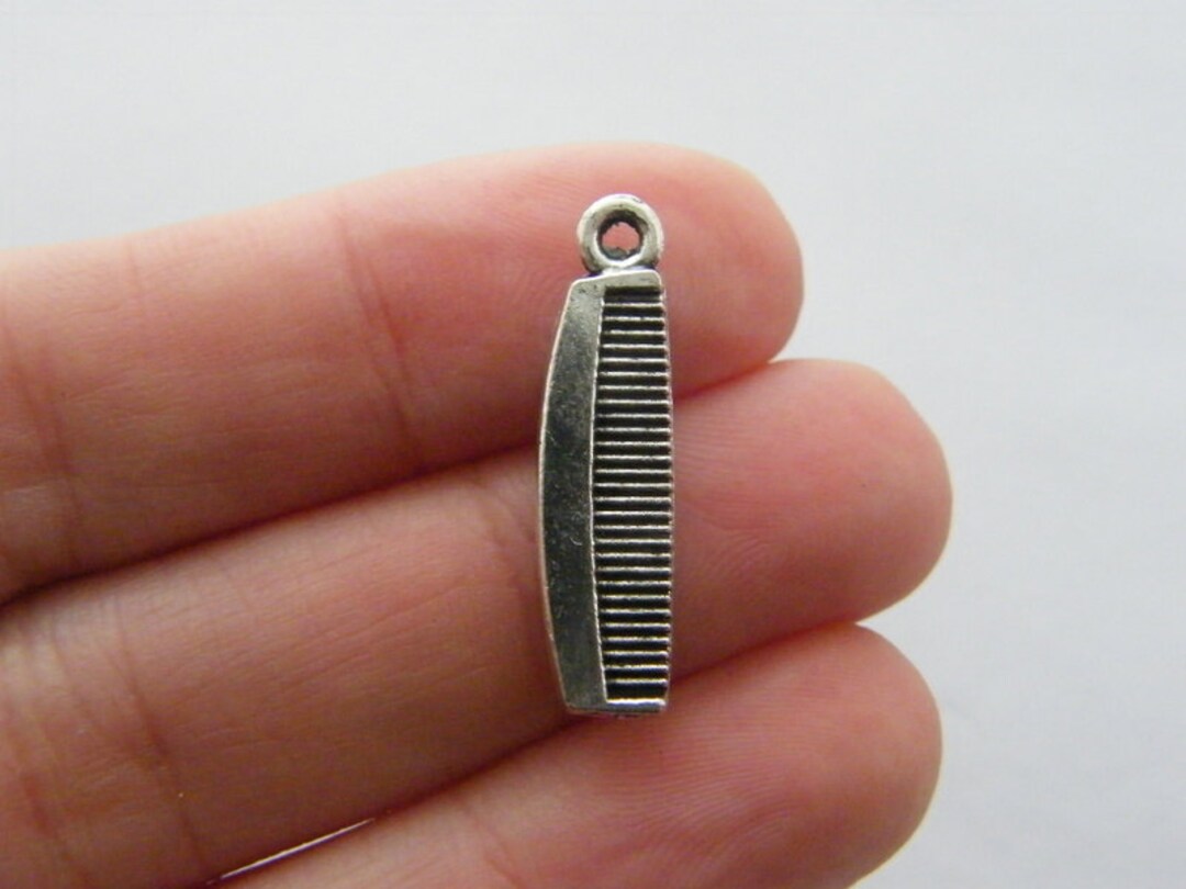 12 Comb Charms Antique Silver Tone P360 - Etsy