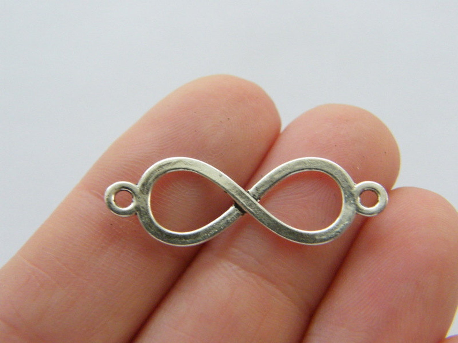 12 Infinity Connector Charms Antique Silver Tone I103 - Etsy