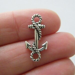 BULK 50 Anchor Rope Connector Charms Antique Silver Tone FF653 - Etsy