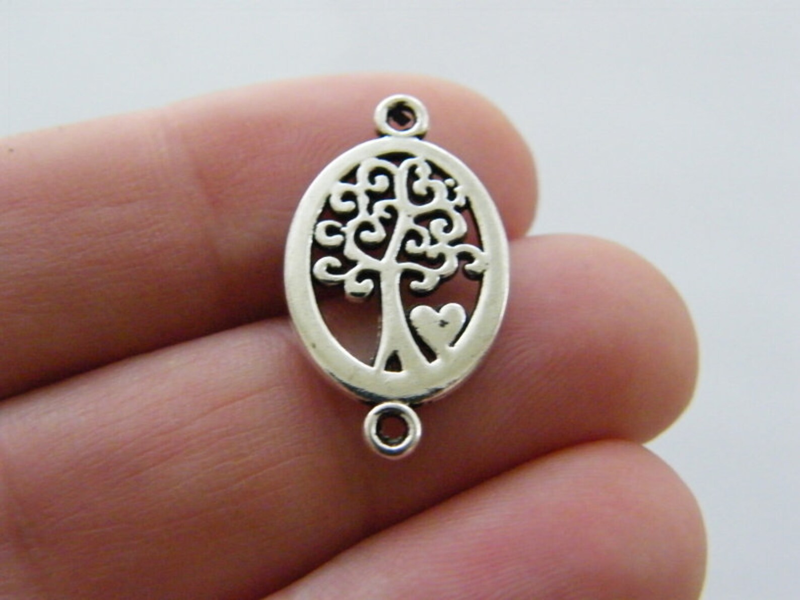 12 Tree Connector Charms Antique Silver Tone T145 - Etsy