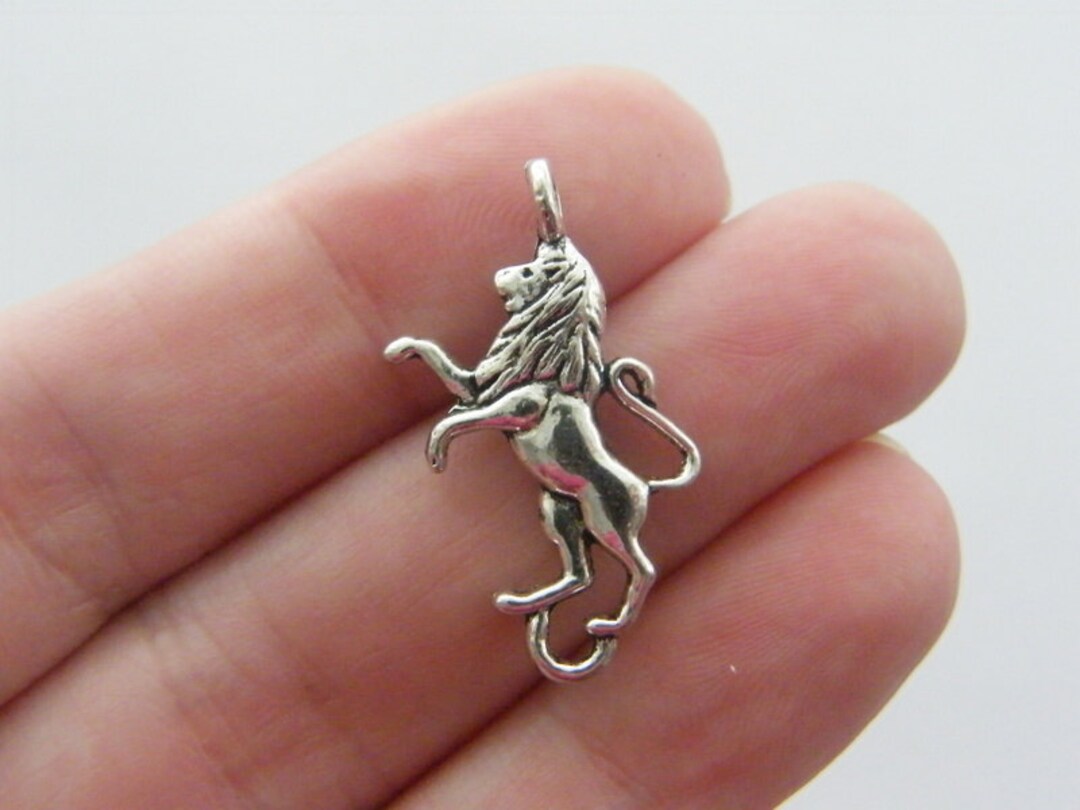 8 Lion Connector Charms Antique Silver Tone A33 - Etsy