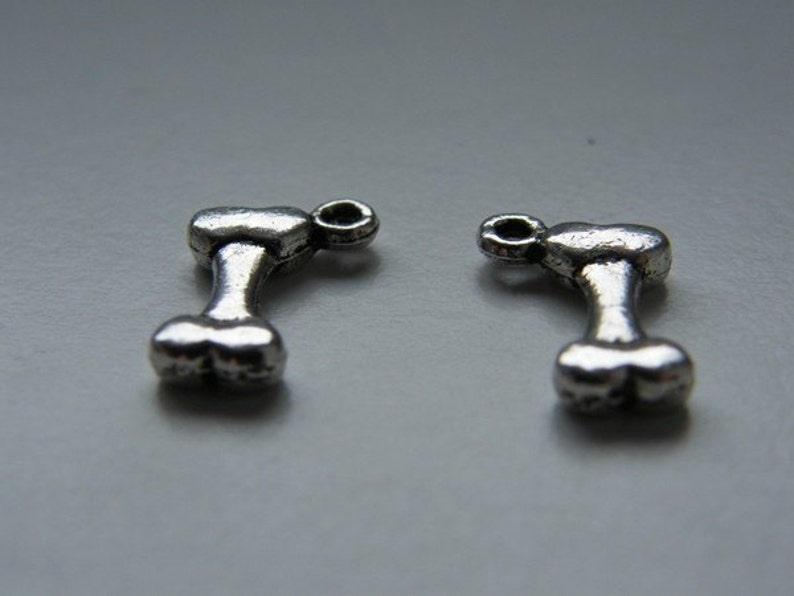 BULK 50 Bone Charms Antique Silver Tone A791 | Etsy