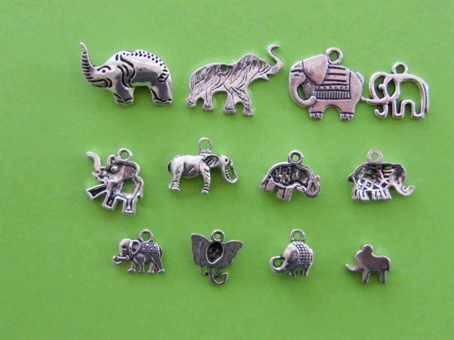 The Elephant Collection 12 Different Antique Silver Tone - Etsy