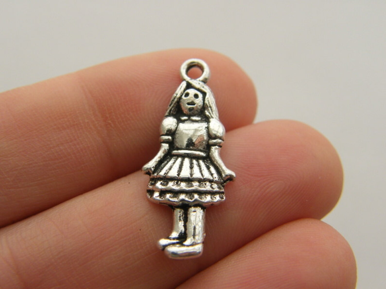 10 Girl Charms Antique Silver Tone P328 - Etsy