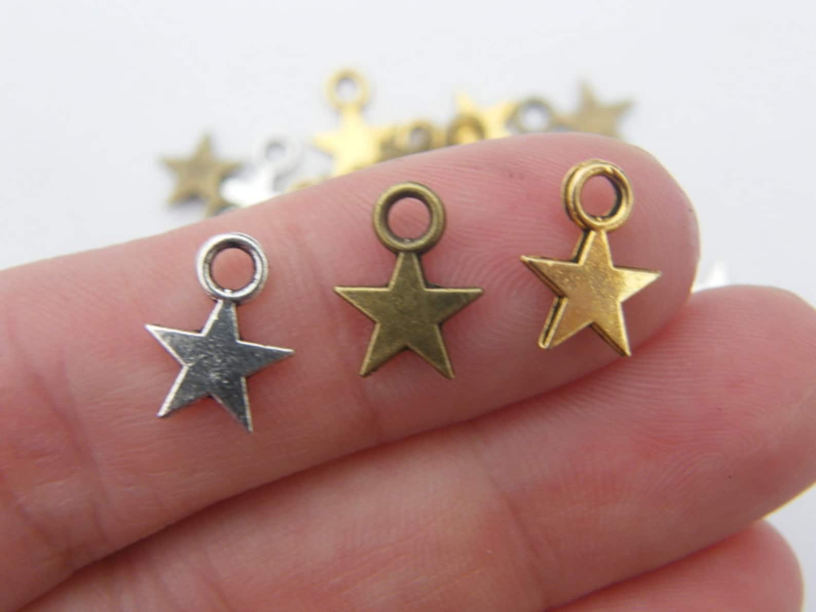 The Star Collection 75 Star Charms 10.5 X 7.5mm - Etsy