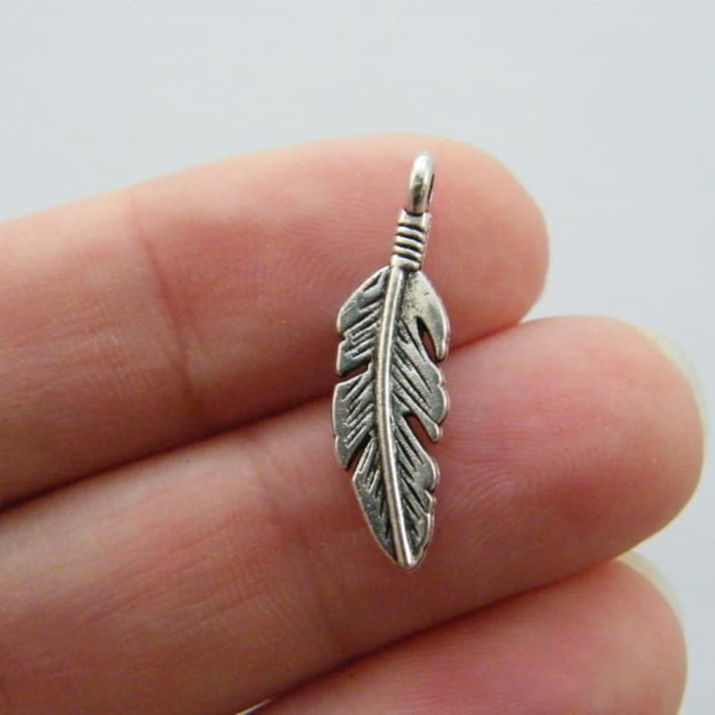 Feather Charm - Etsy