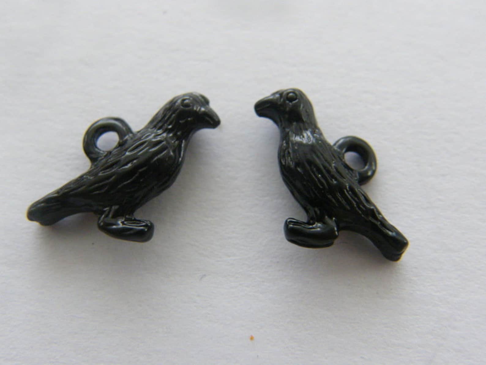 BULK 20 Raven Bird Charms Black Tone B246 - Etsy