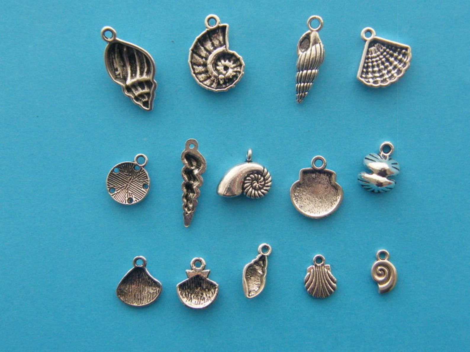 The Shell Charms Collection 14 Different Antique Silver Tone - Etsy