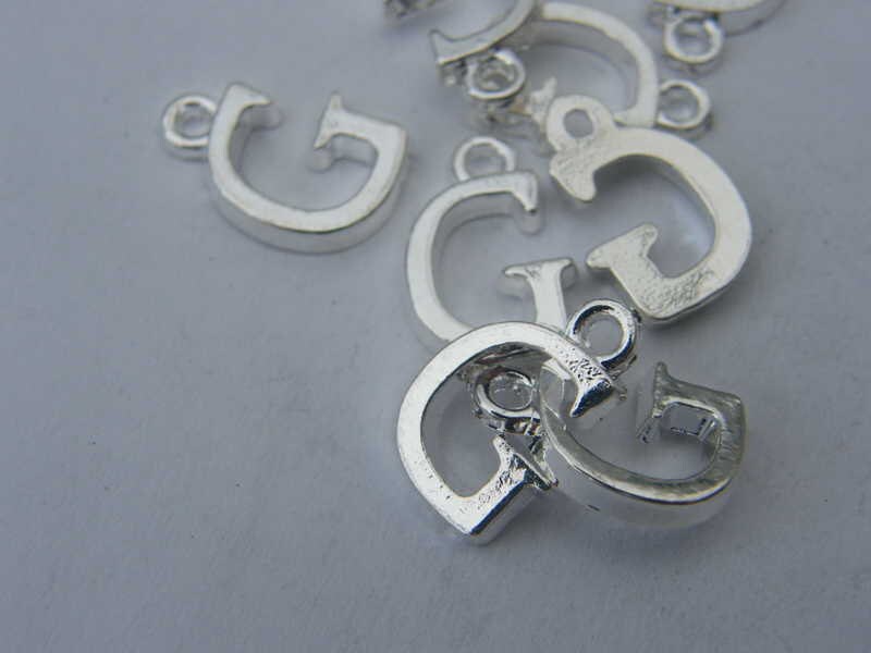 BULK 30 Letter G alphabet charms silver plated | Etsy