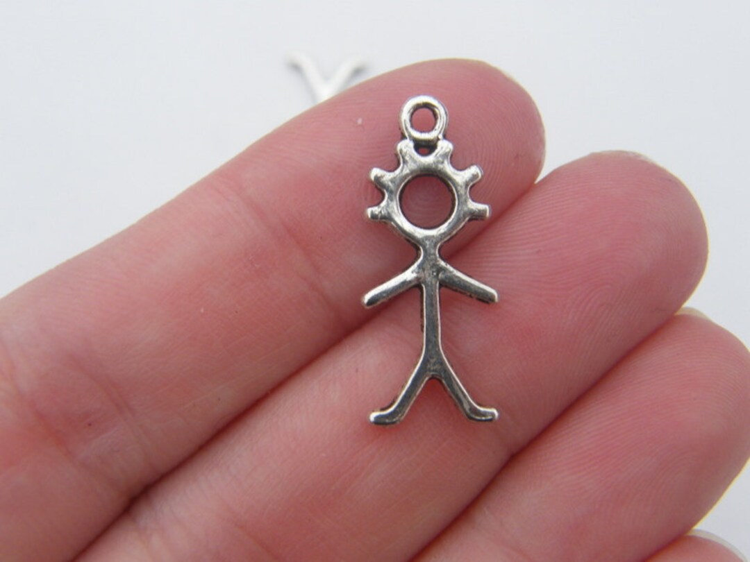 BULK 50 Stick Figure Boy Charms Antique Silver Tone P31 - Etsy