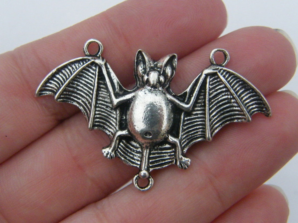 BULK 10 Bat Connector Charms Antique Silver Tone HC93 | Etsy