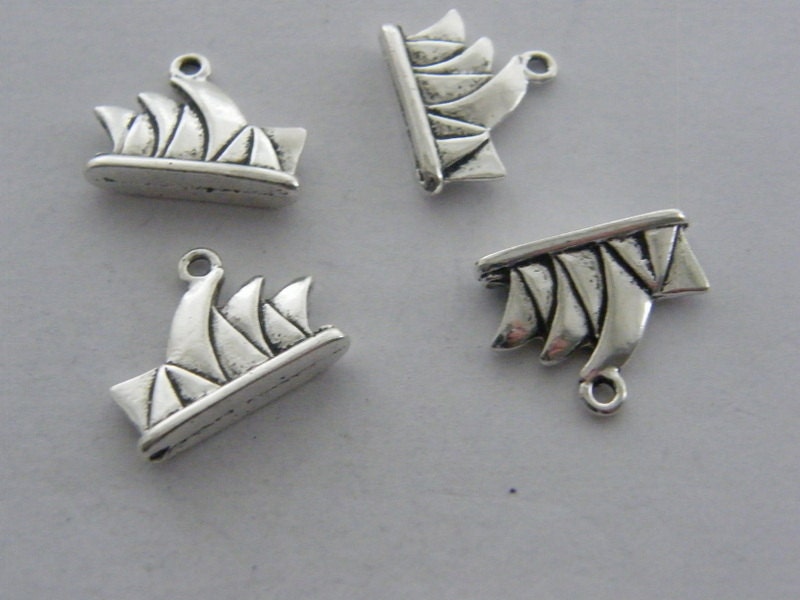 4 Sydney Opera House Charms Ntique Silver Tone WT115 - Etsy