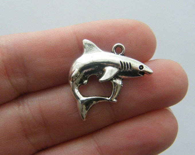 BULK 30 Shark Charms Antique Silver Tone FF63 - Etsy