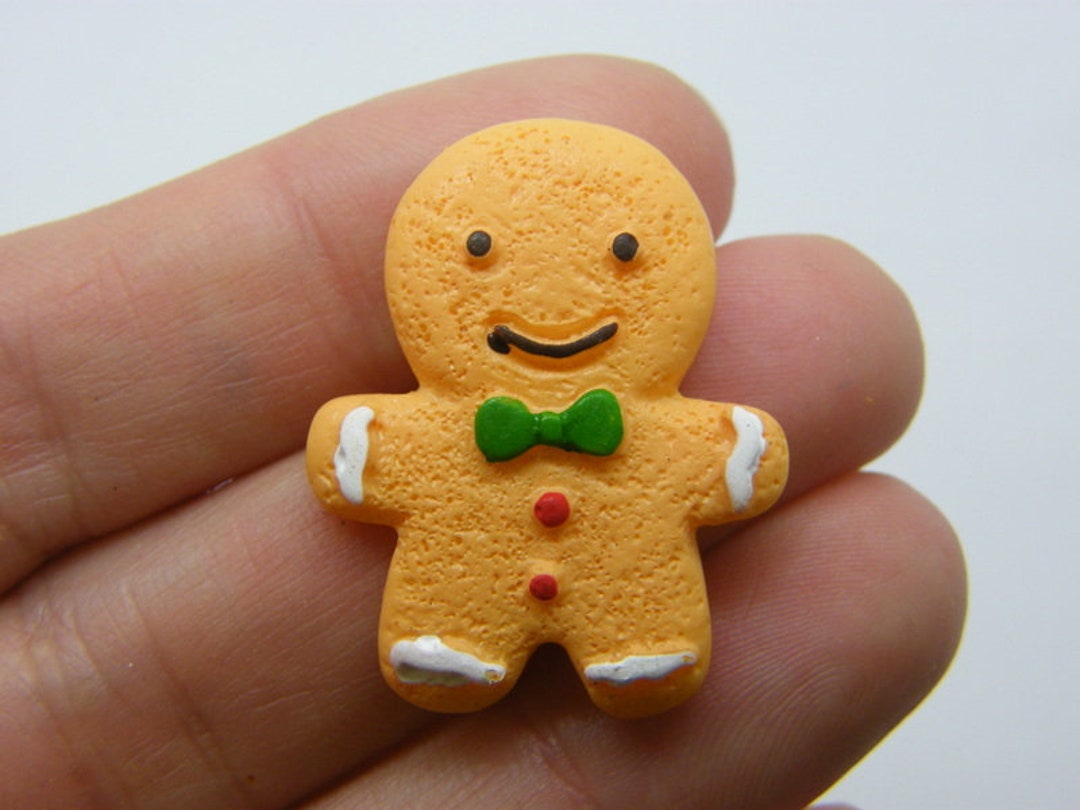 16 Gingerbread Man Embellishment Cabochons Resin CT63 - Etsy