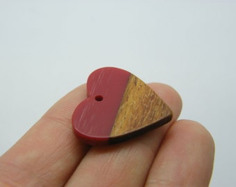 Heart Cutouts Large Mini Wood Charm Crafted From Aromatic Red - Etsy