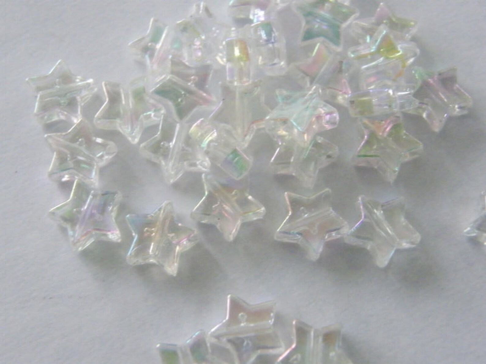 100 Star Beads Clear AB Transparent Acrylic AB81 | Etsy