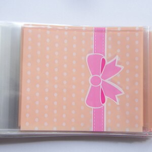 100 Pinky Peach Dots and Pink Bow Cellophane Packet Bags Self Sealing ...