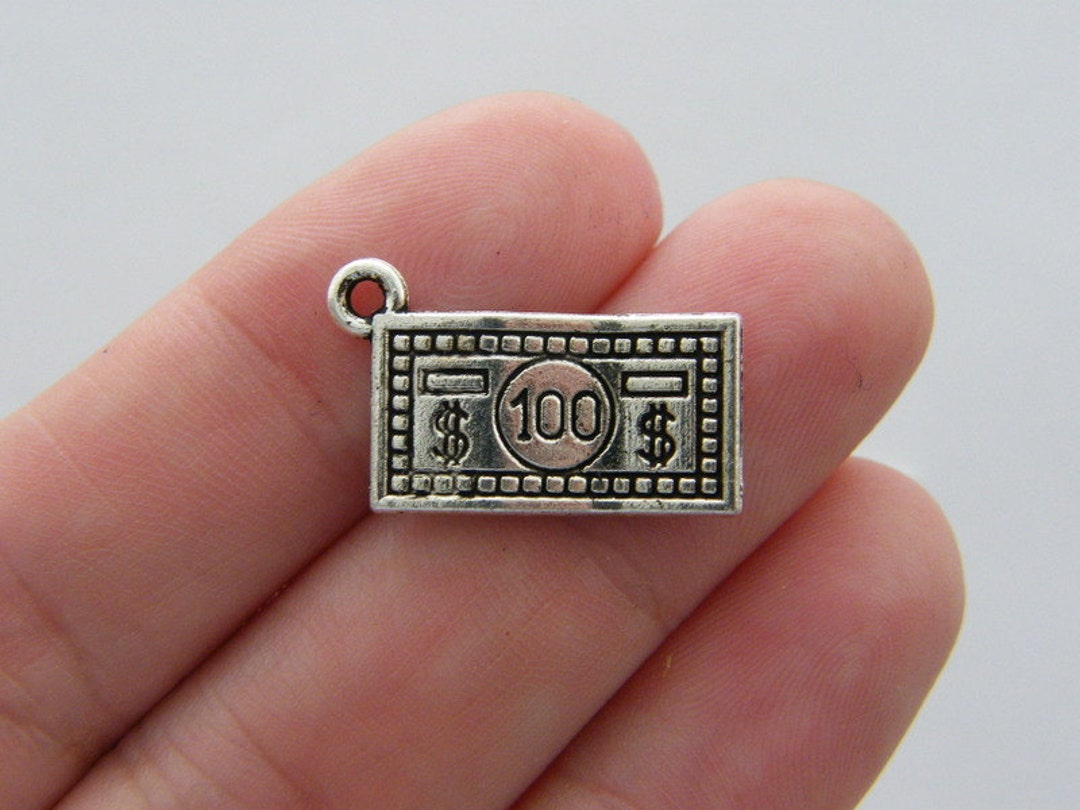 10 One Hundred Dollar Bill Money Charms Antique Silver Tone WT18 - Etsy