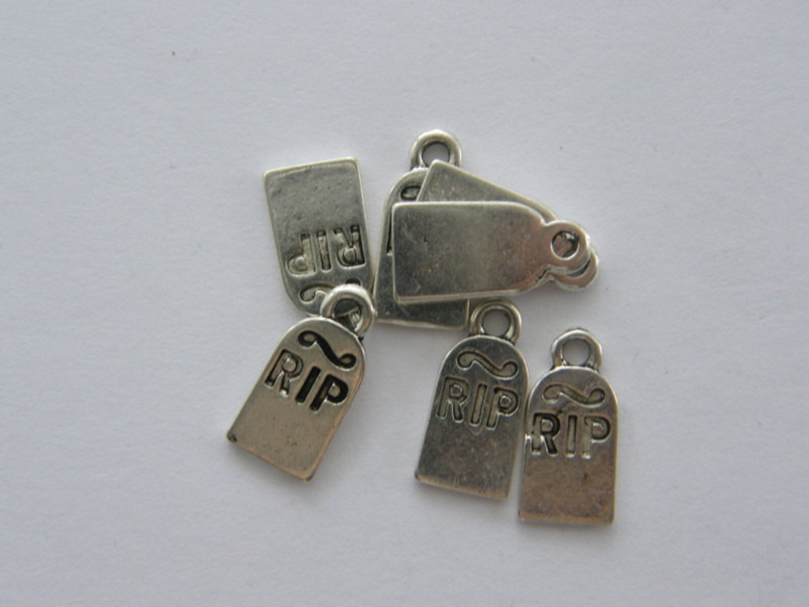 14 Gravestone RIP Charms Antique Silver Tone HC19 - Etsy