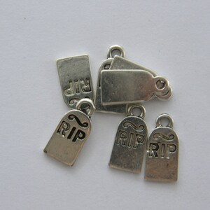 14 Gravestone RIP Charms Antique Silver Tone HC19 - Etsy