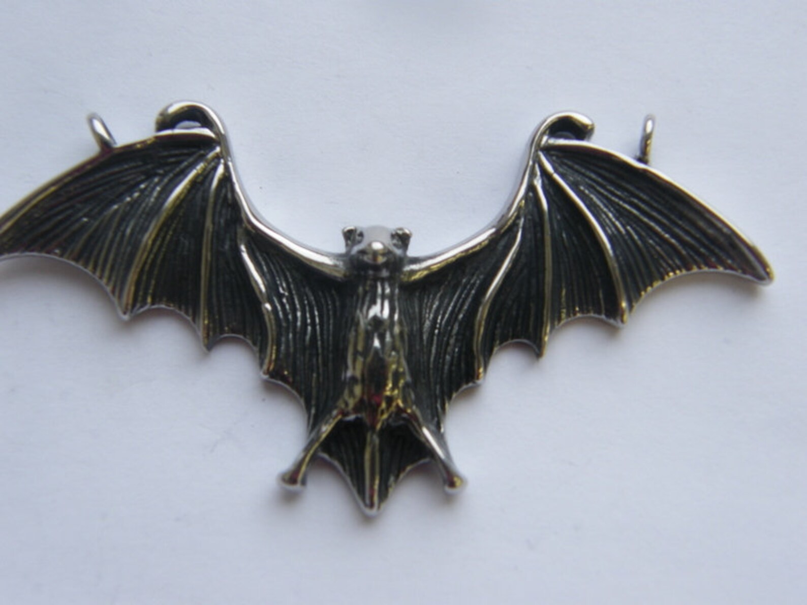 1 Bat Connector Charm Antique Silver Tone Stainless Steel - Etsy