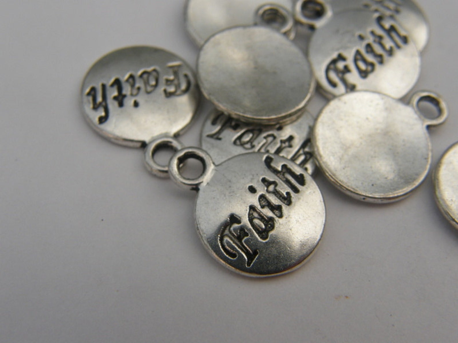 BULK 50 Faith Charms Antique Silver Tone M357 - Etsy