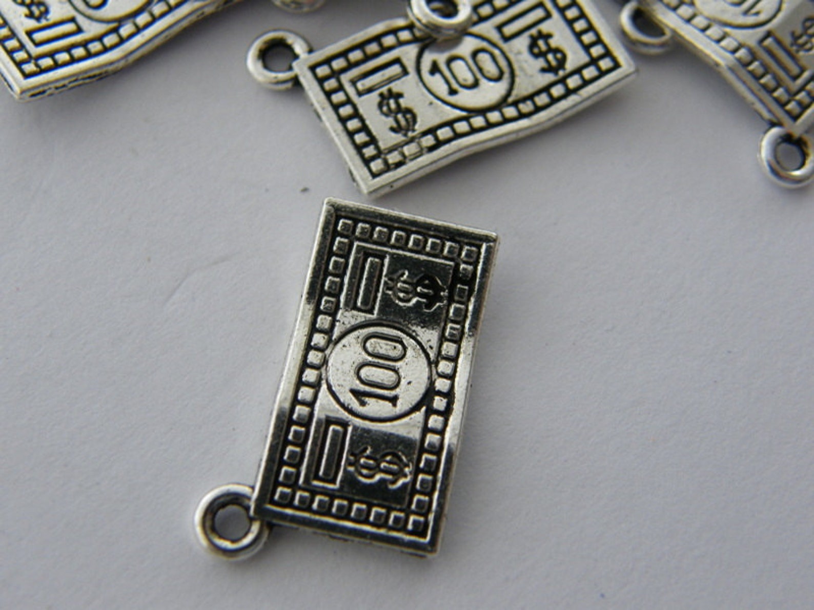 10 One Hundred Dollar Bill Money Charms Antique Silver Tone | Etsy