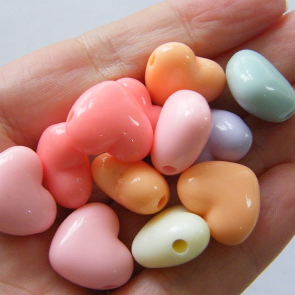 Plastic Heart Beads - Etsy