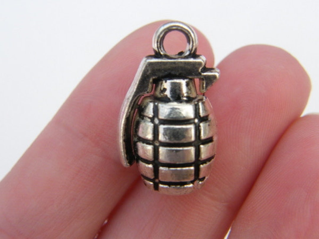 4 Hand Grenade Charms Antique Tibetan Silver G4 - Etsy
