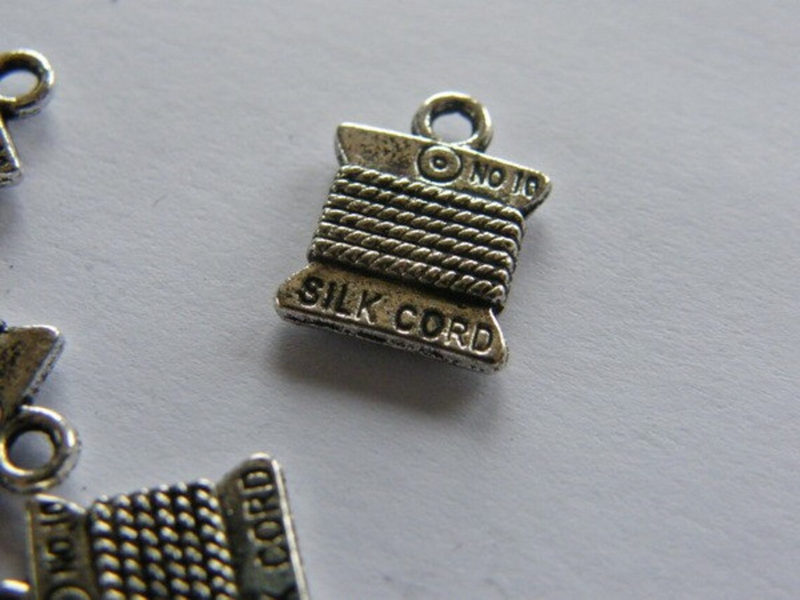 8 Spool Cotton Reel Thread Charms Antique Silver Tone P495 | Etsy