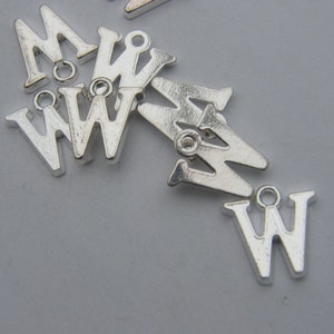 BULK 30 Letter W Alphabet Charms Silver Plated - Etsy