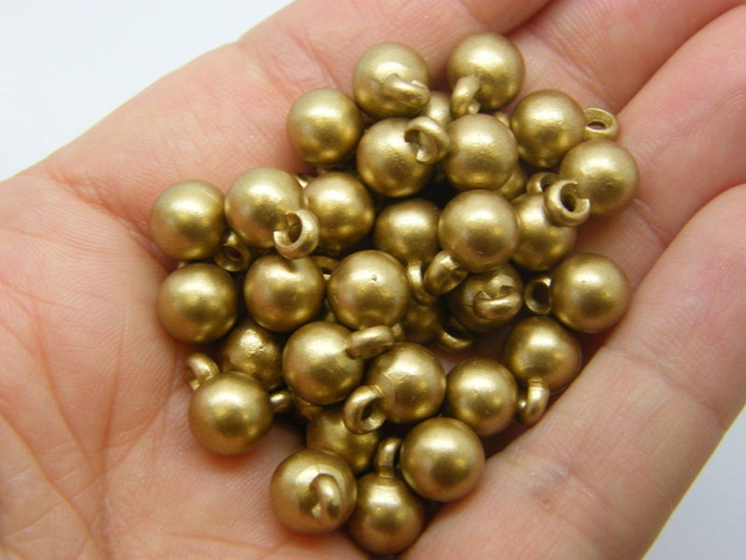 100 Round Charms Spray Painted Gold Acrylic M613 - Etsy