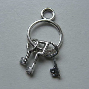 8 Key Ring Charms Antique Silver Tone K11 - Etsy